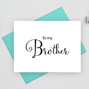 To My Brother Card, Wedding Stationery, Folded Note Cards, Folded ...