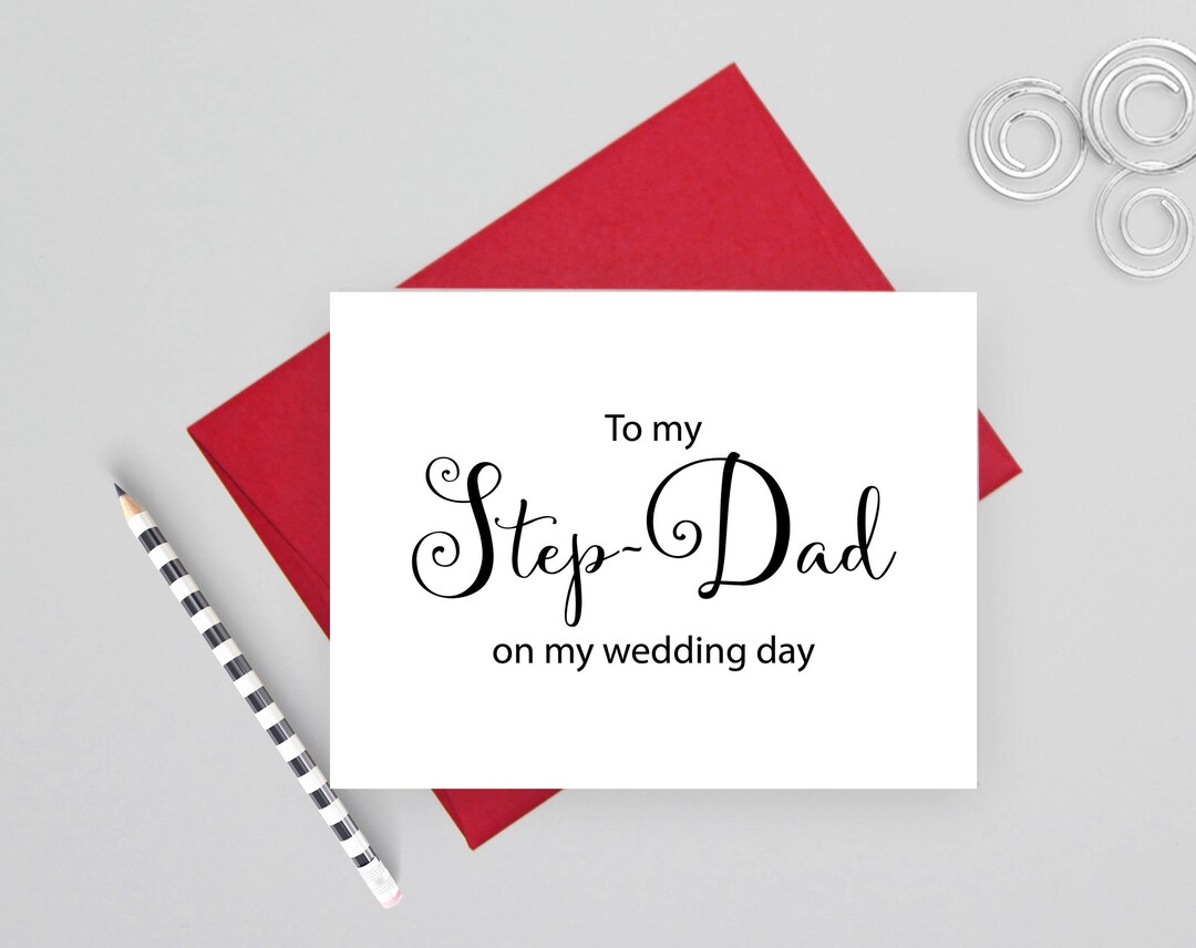 To My Step Dad on My Wedding Day Card, Wedding Stationary, Folded ...