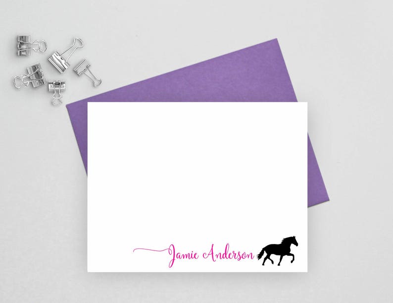 Horse Stationery, Horse Note Cards, Horse Stationary, Personalized ...