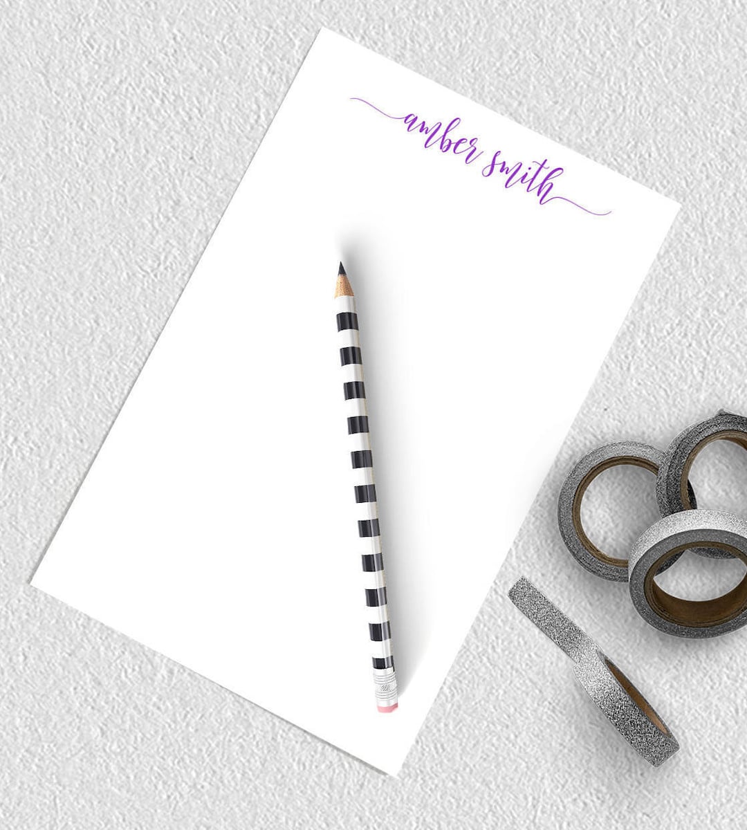 Personalized Notepad With Calligraphy, Womens Stationery Paper, Custom ...