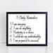 5 Daily Reminders, Positive Affirmations Sign, Inspirational Wall Art ...