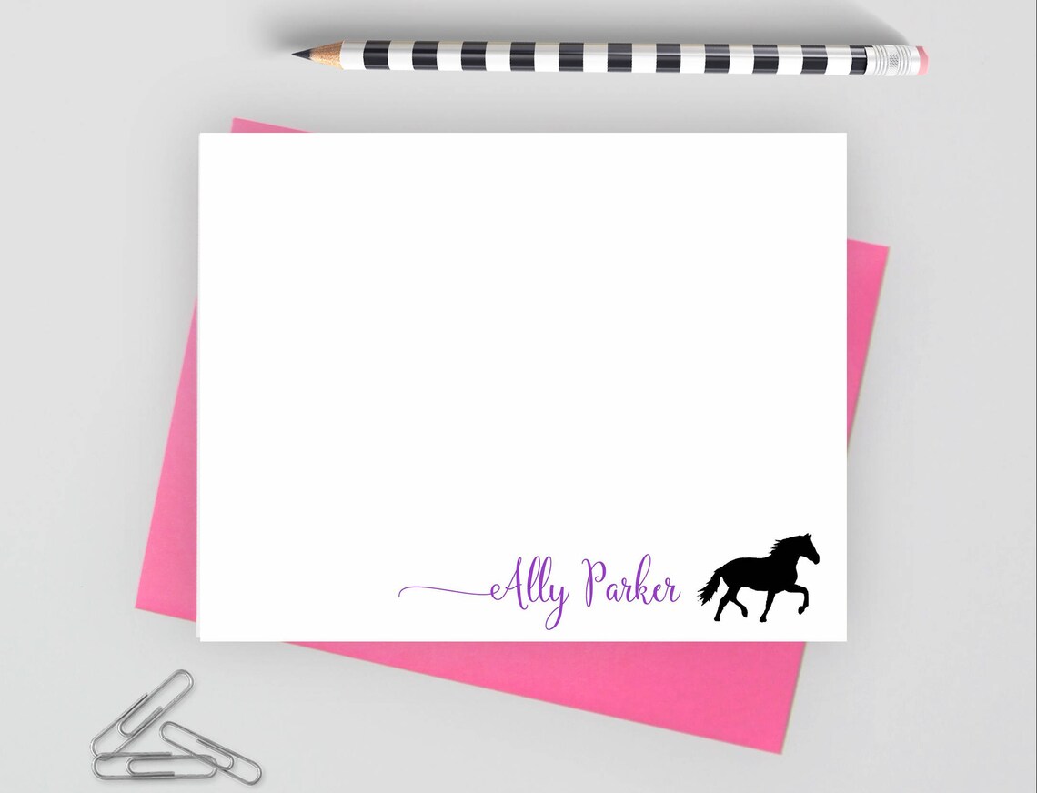 Horse Stationery, Horse Note Cards, Horse Stationary, Personalized ...
