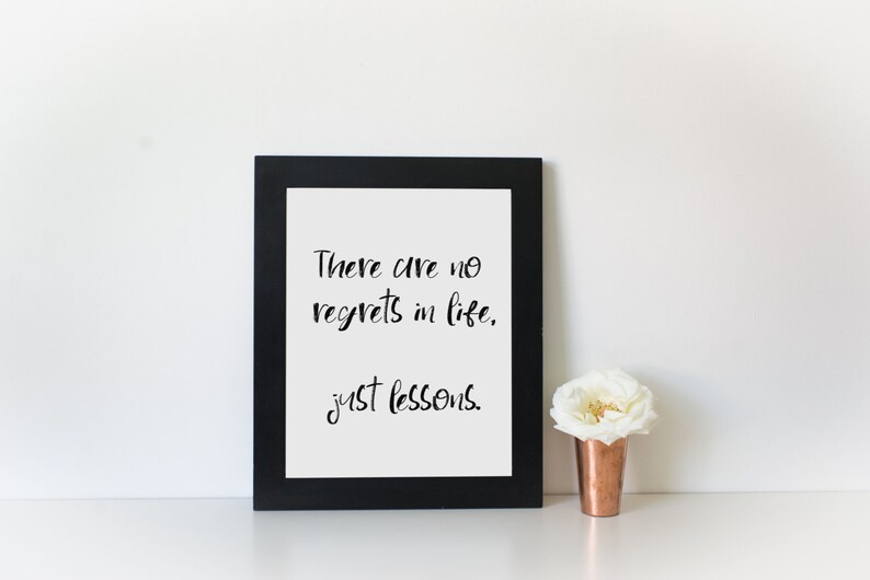 No Regrets Print INSTANT DOWNLOAD Inspirational Wall Art - Etsy