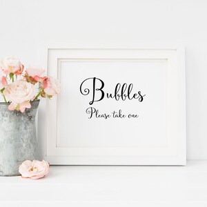 Bubbles Sign Table Card, Wedding Decoration, Wedding Sign, Wedding Send ...