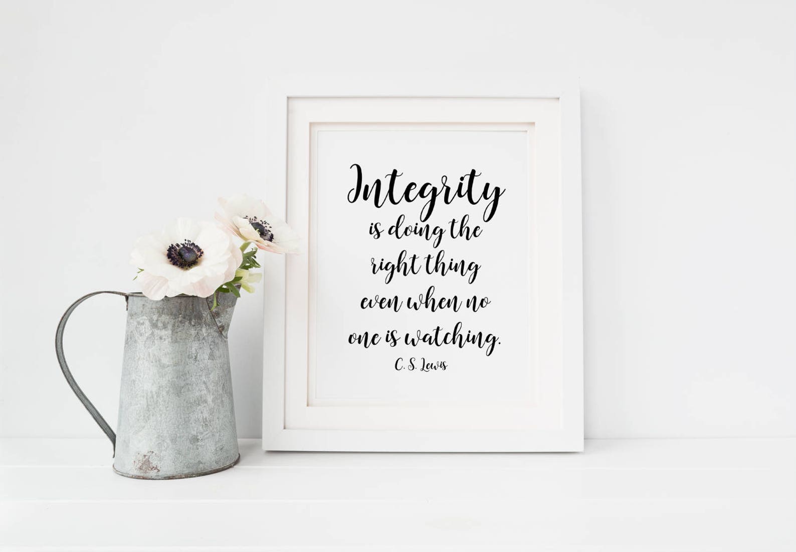 Integrity Print, Inspirational Wall Art, Home Decor Print ...
