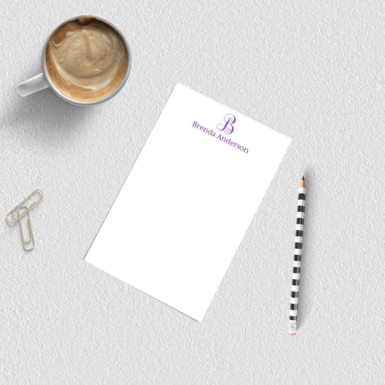 Personalized Notepad With Calligraphy, Stationery Paper, Custom Notepad ...