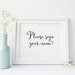 Please Sign Your Name Print Guest Book Sign Wedding - Etsy