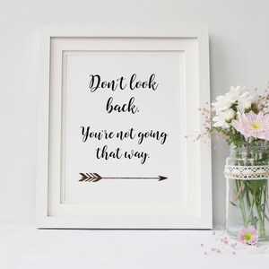 Don't Look Back Sign INSTANT DOWNLOAD Printable Wall - Etsy