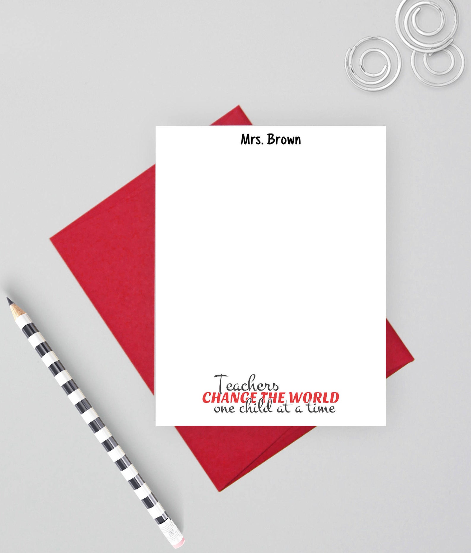 Teacher Gift, Teacher Stationary, Personalized Stationery Set, Teacher ...