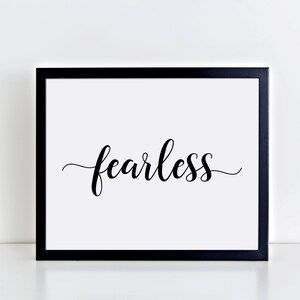 Fearless Digital Print INSTANT DOWNLOAD Inspirational Wall - Etsy