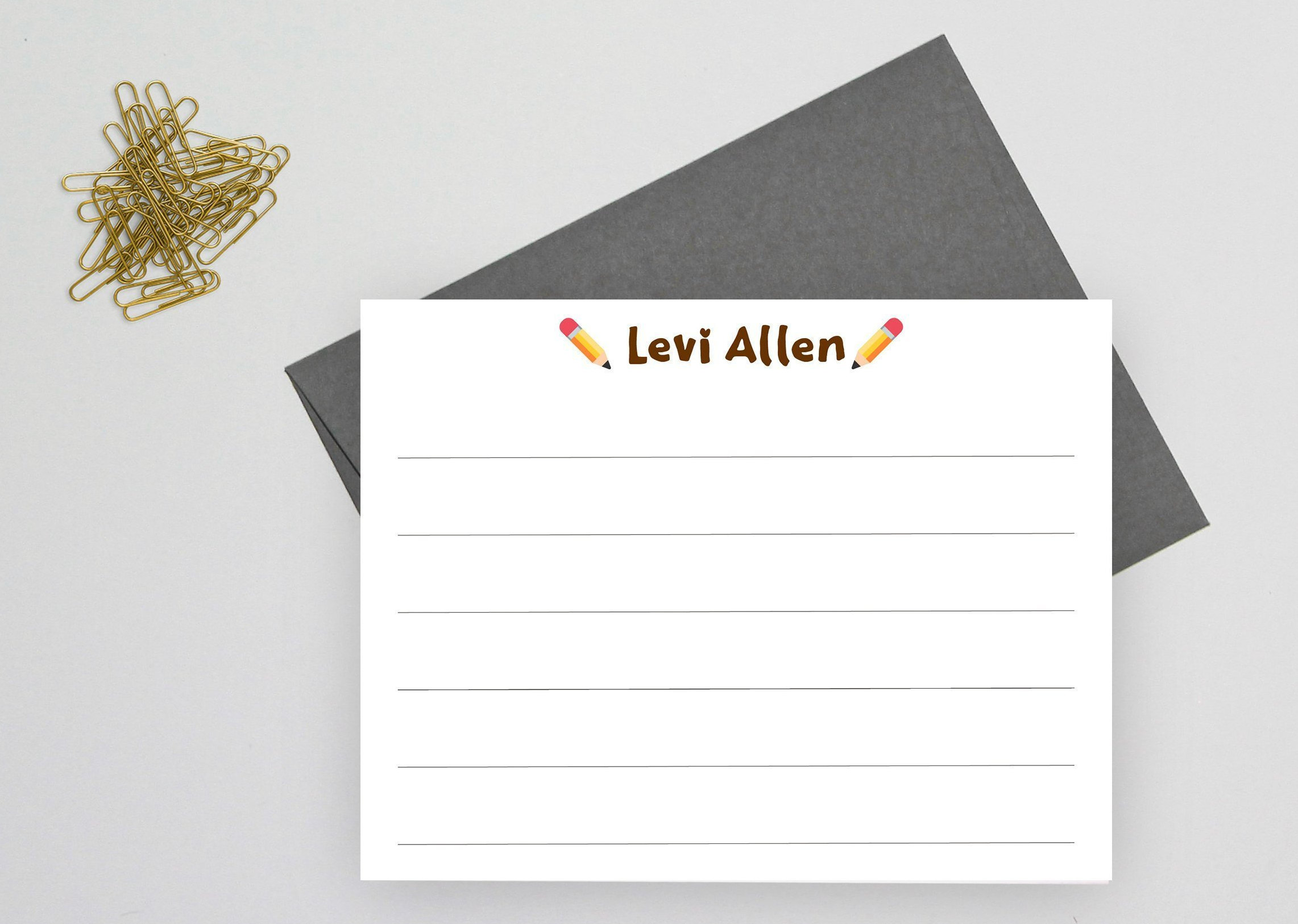 Personalized Lined Stationary for Boys, Personalized Stationery for ...