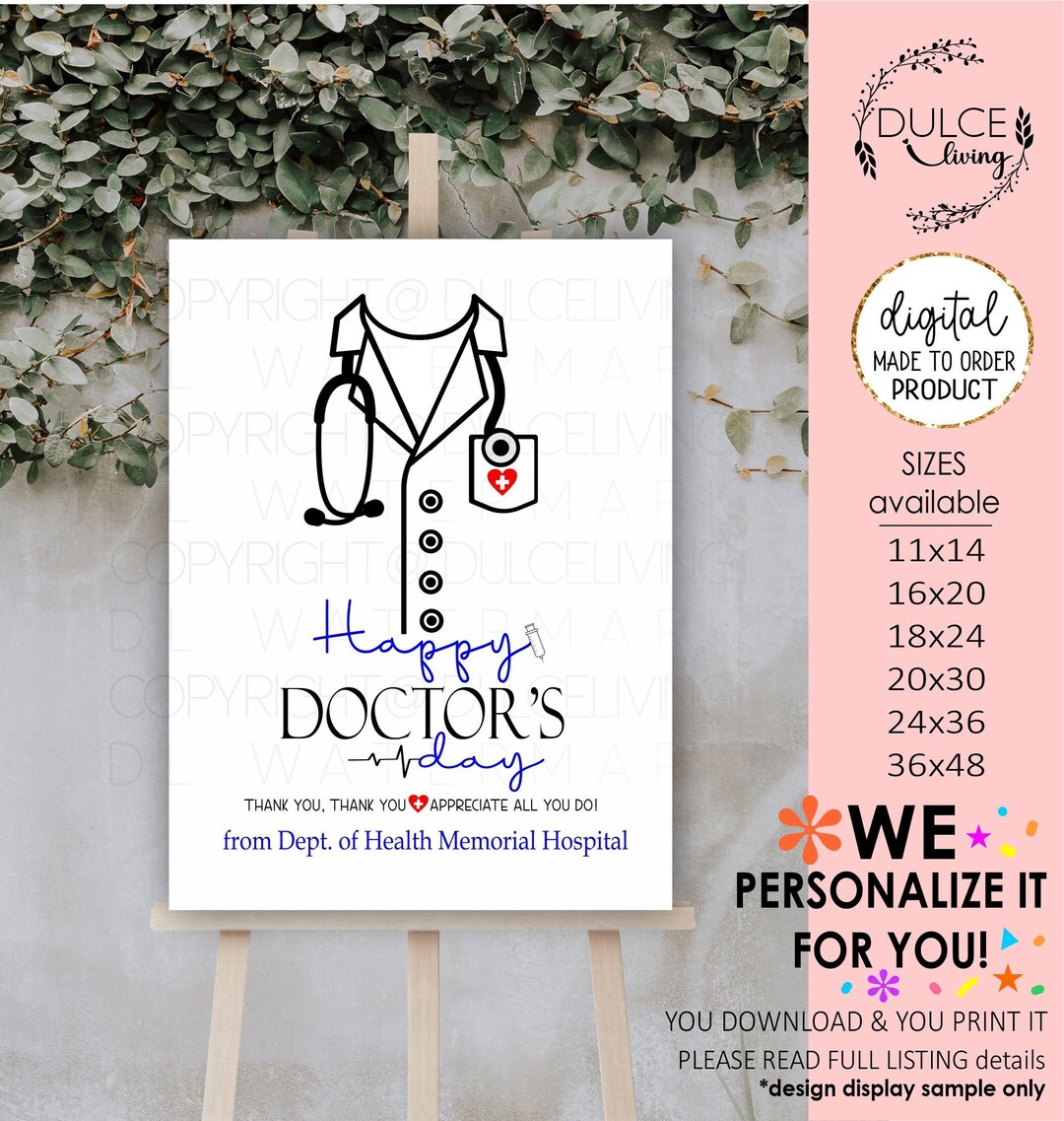 Doctors Day Printable Welcome Party Sign,white Coat Medical ...