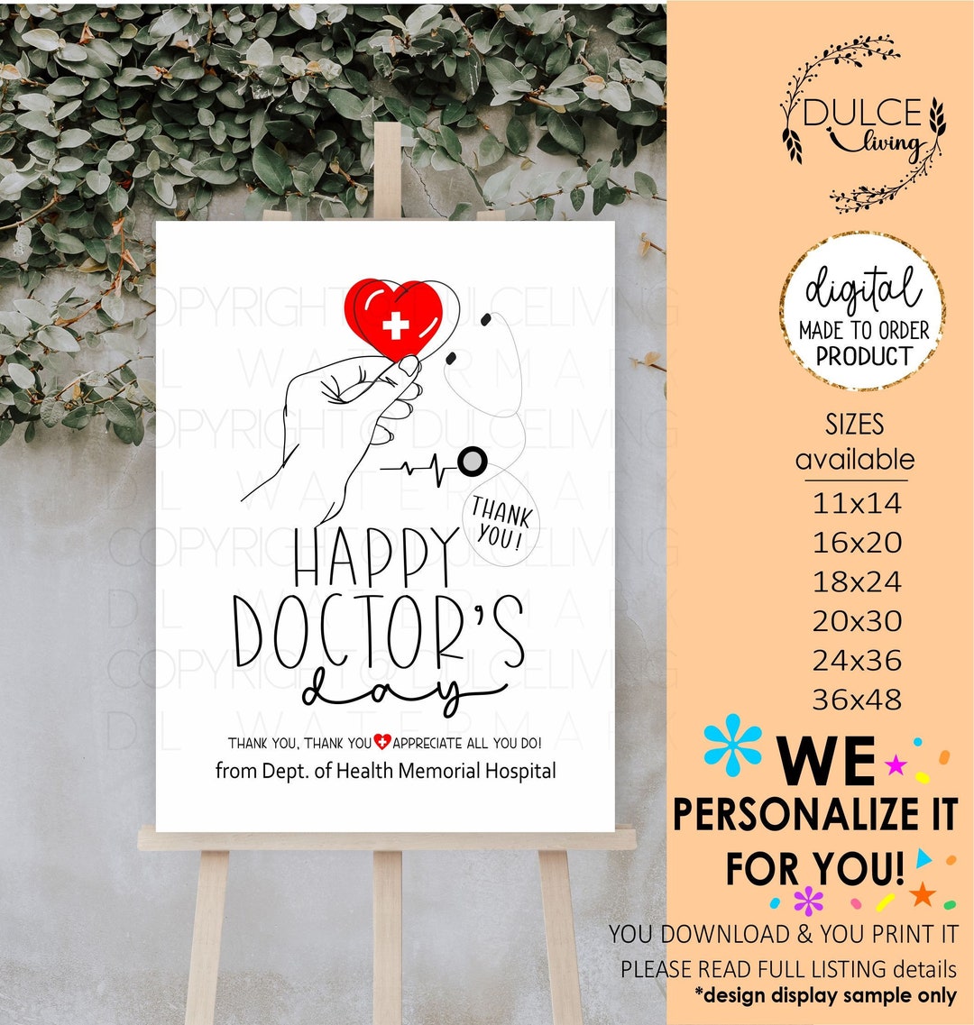 Doctors Day Printable Welcome Party Sign,medical Personalized Thank You ...