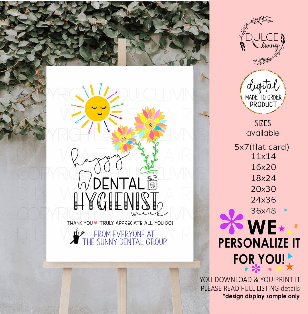 Dental Hygienist Week Printable Welcome Party Sign,rdh Dental Week ...