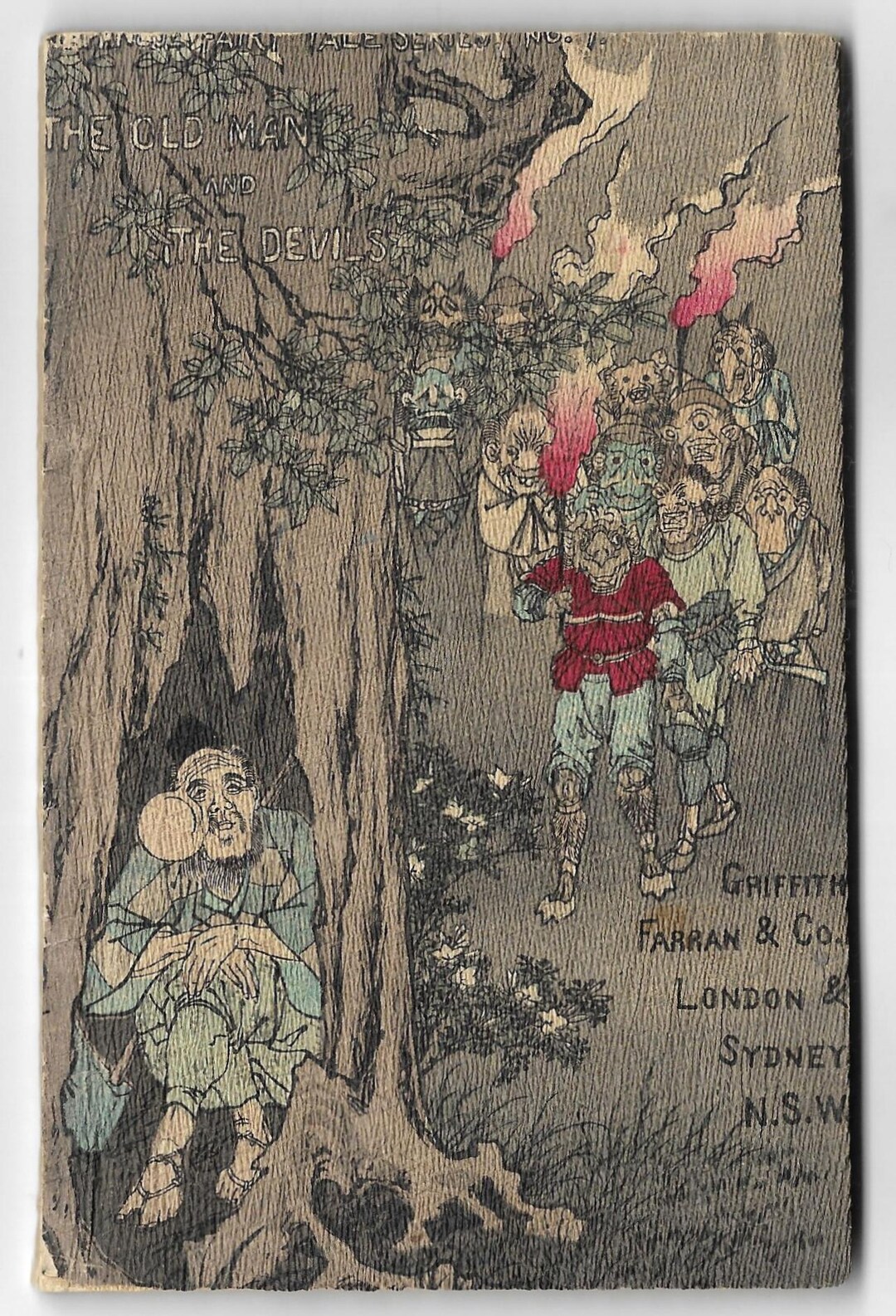 1900's the Old Man & the Devils: Antique Japanese Fairy Tales Crepe ...