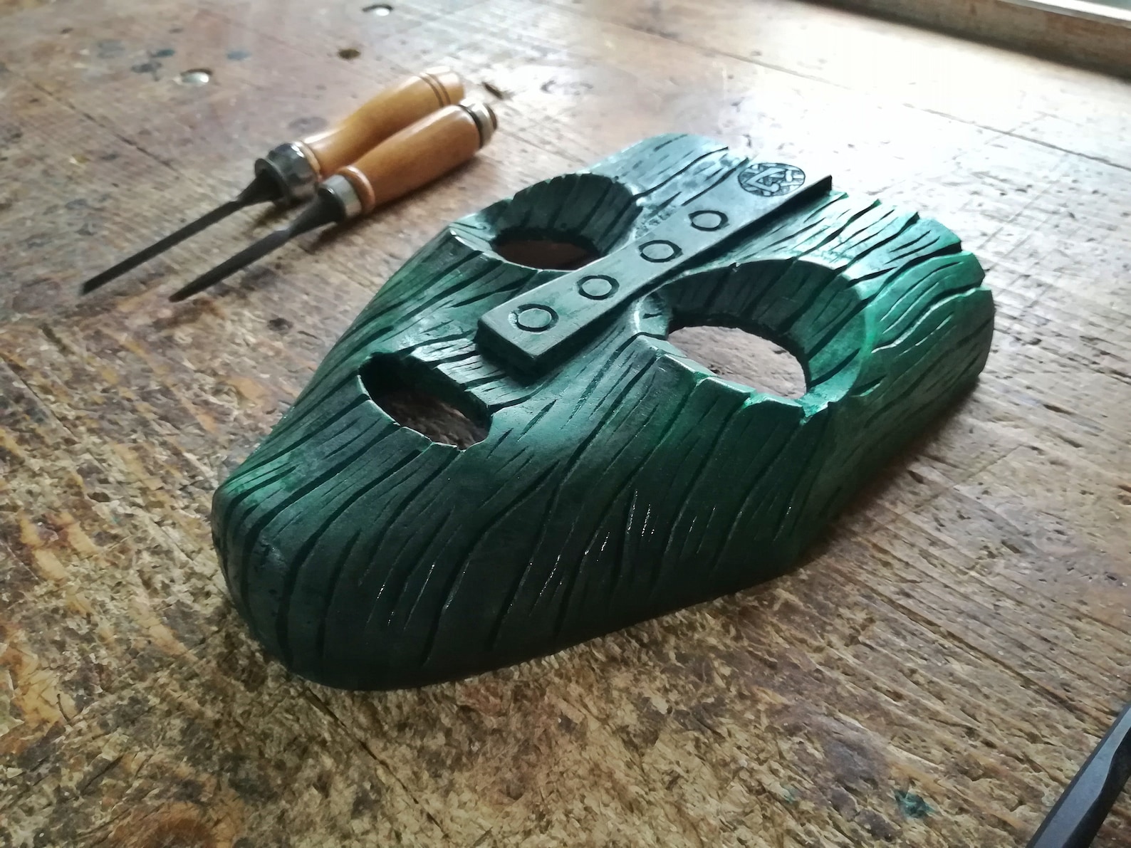 Loki Mask Green Loki Mask Cosplay Handcarved Out of Wood | Etsy