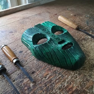 Loki Mask, Green Loki Mask Cosplay, Handcarved Norse God Loki Mask ...
