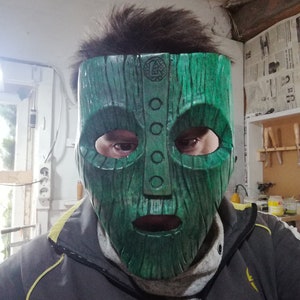 Loki Mask, Green Loki Mask Cosplay, Handcarved Norse God Loki Mask ...
