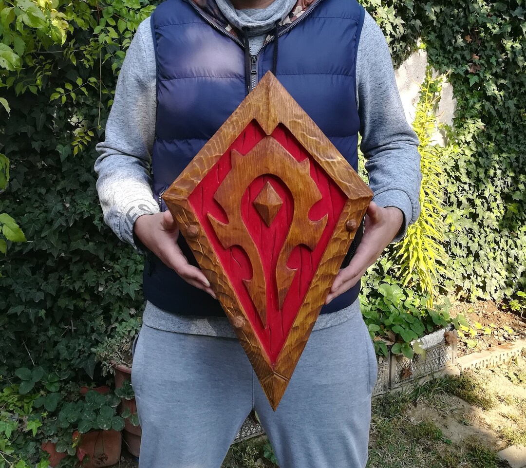 60x34cm Horde Shield, World of Warcraft Inspired, Lok'tar Ogar, for the ...