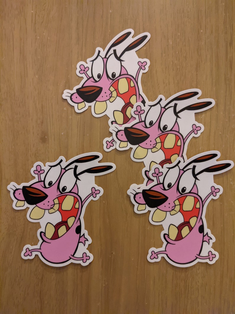 Courage the Cowardly Dog Vinyl Sticker - Etsy