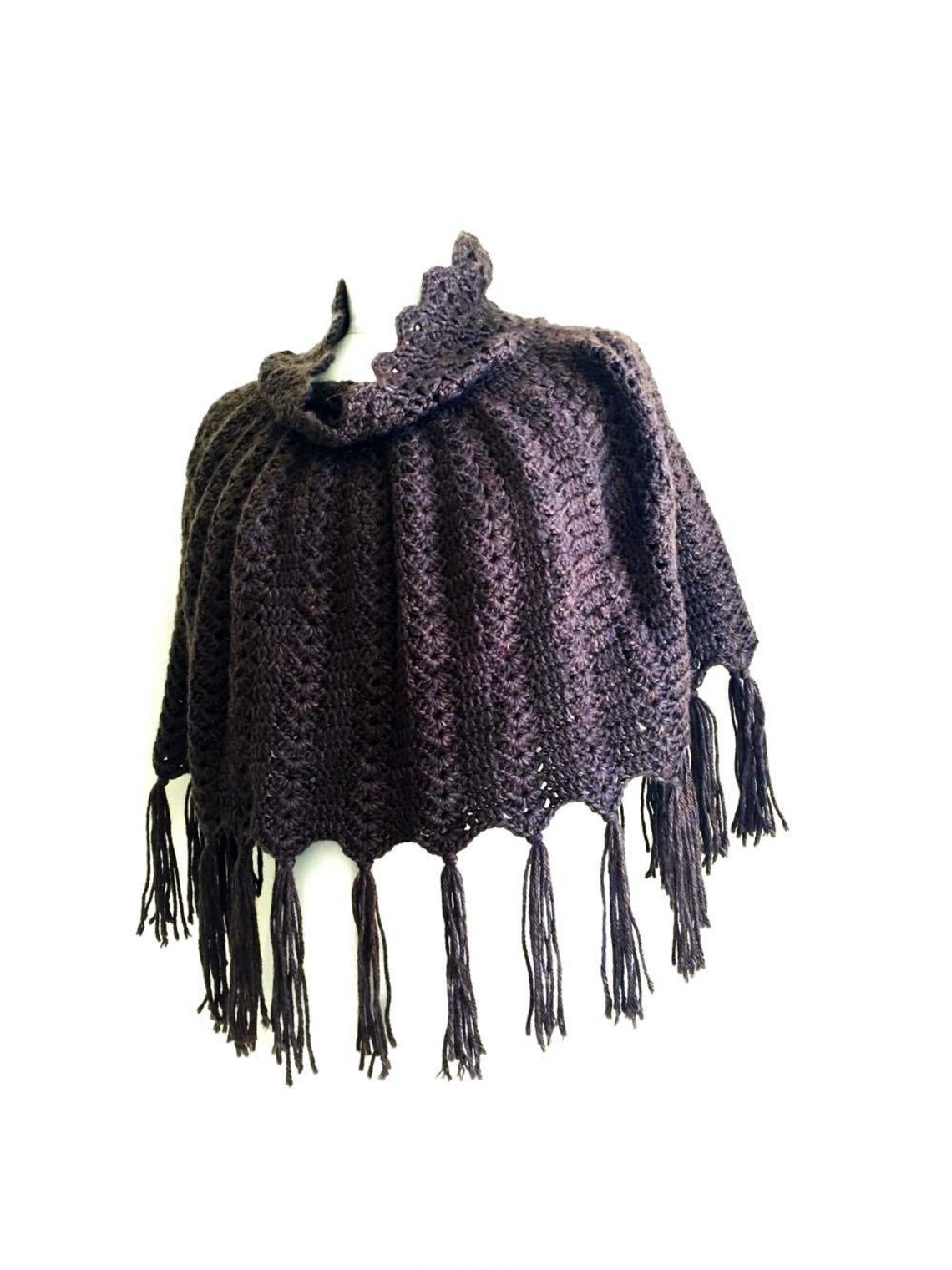 Fringe Shell Crochet Poncho Pattern - Etsy