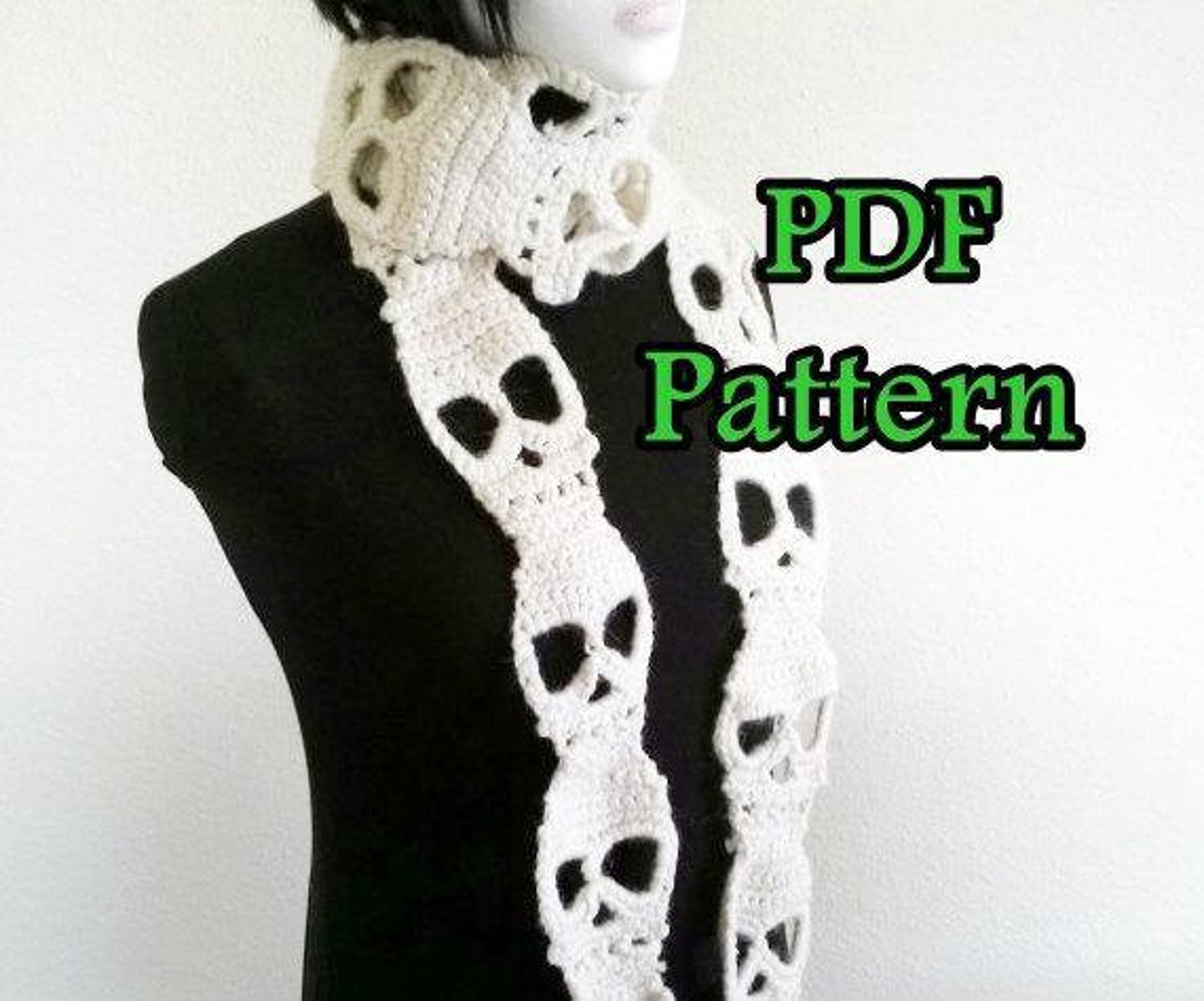 Crochet Skull Scarf Pattern Tutorial Halloween - Etsy