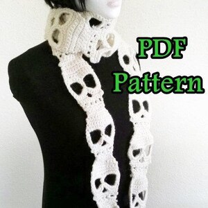 Crochet Skull Scarf Pattern Tutorial Halloween - Etsy