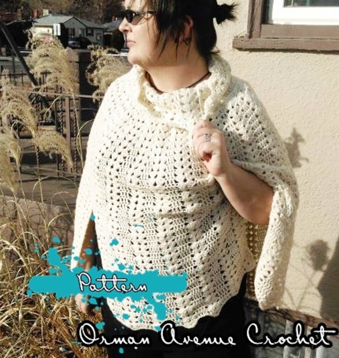 Cowl Neck Poncho - Shell Poncho - Etsy
