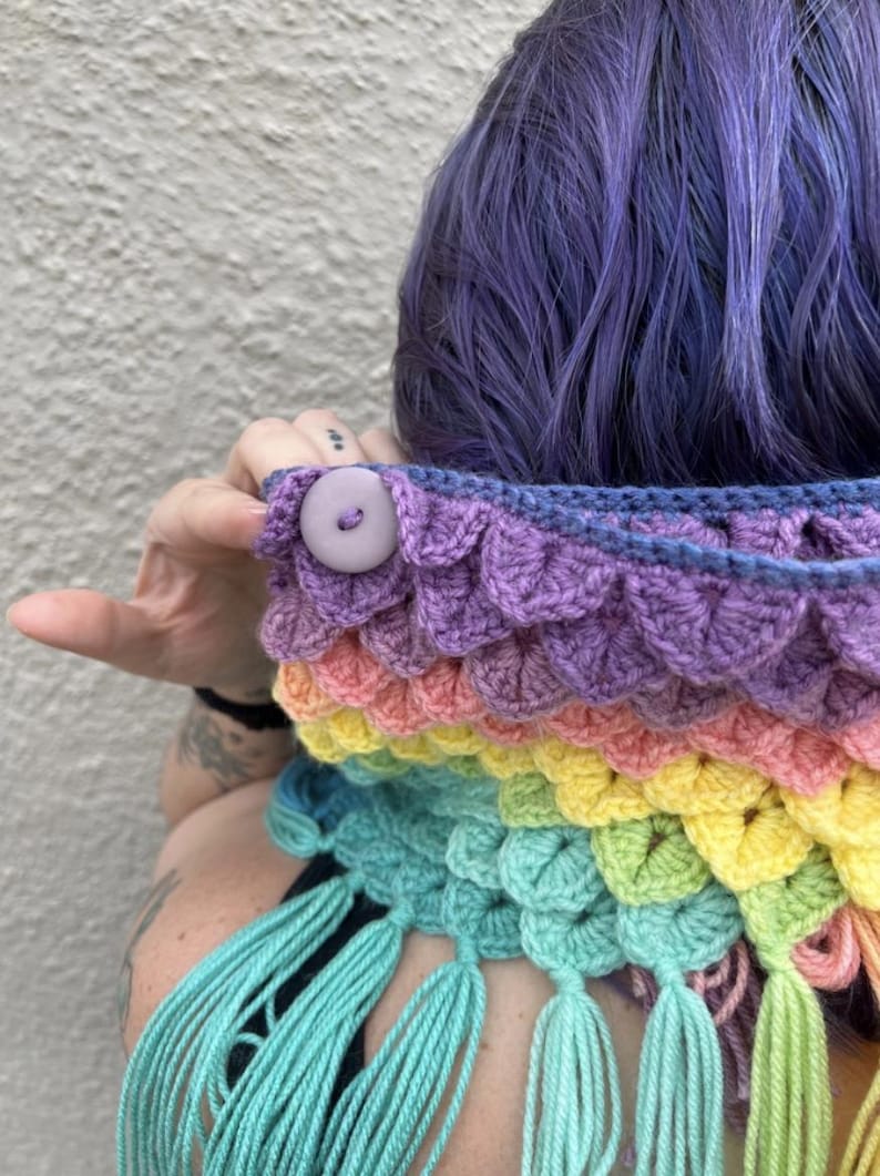 Dragon Scale Button Scarf Crochet Pattern - Etsy
