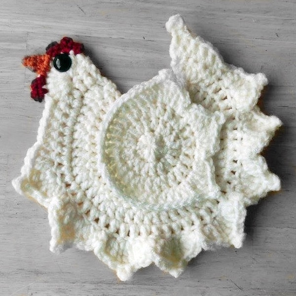 Crochet Chicken Potholder Pattern - Etsy