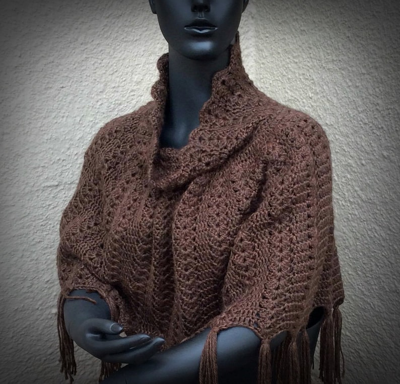 Fringe Shell Crochet Poncho Pattern - Etsy