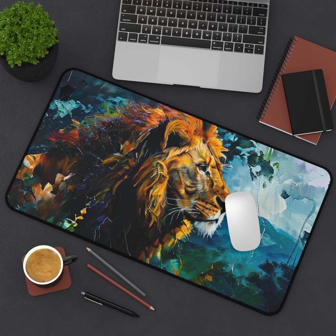 Lion Nature Desk Mat Large Mouse Pad - Etsy