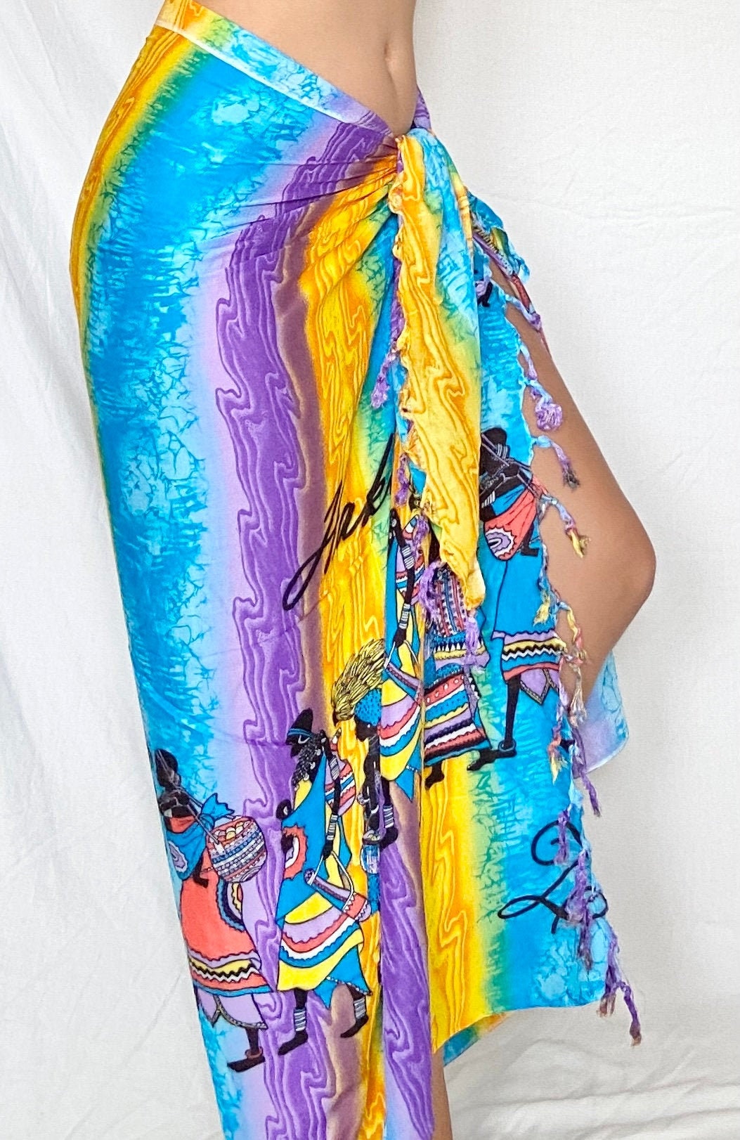 African Sarong Wrap-around Cover-up Rainbow Masai - Etsy