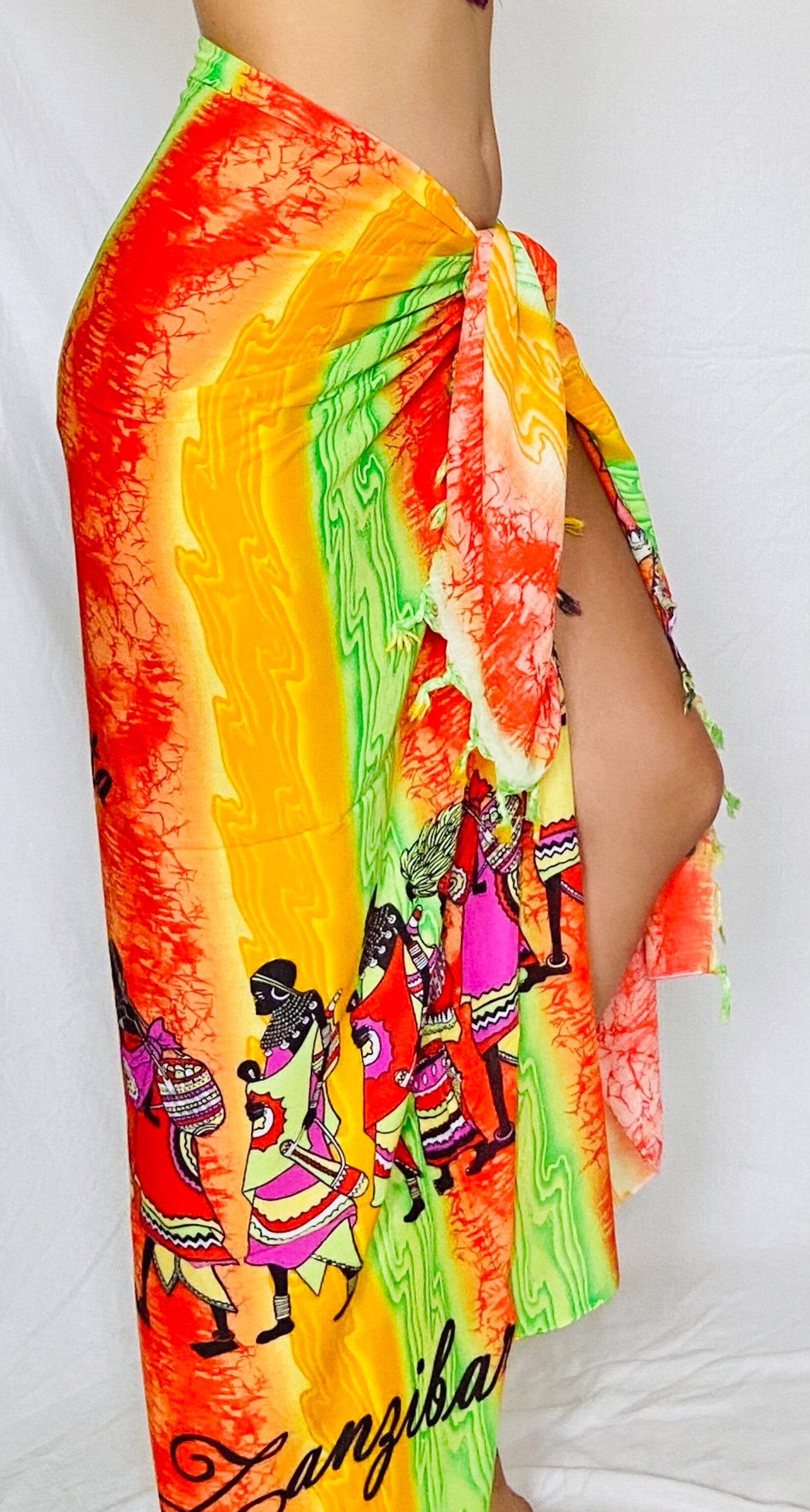 African Sarong Wrap-around Cover-up Rainbow Masai - Etsy