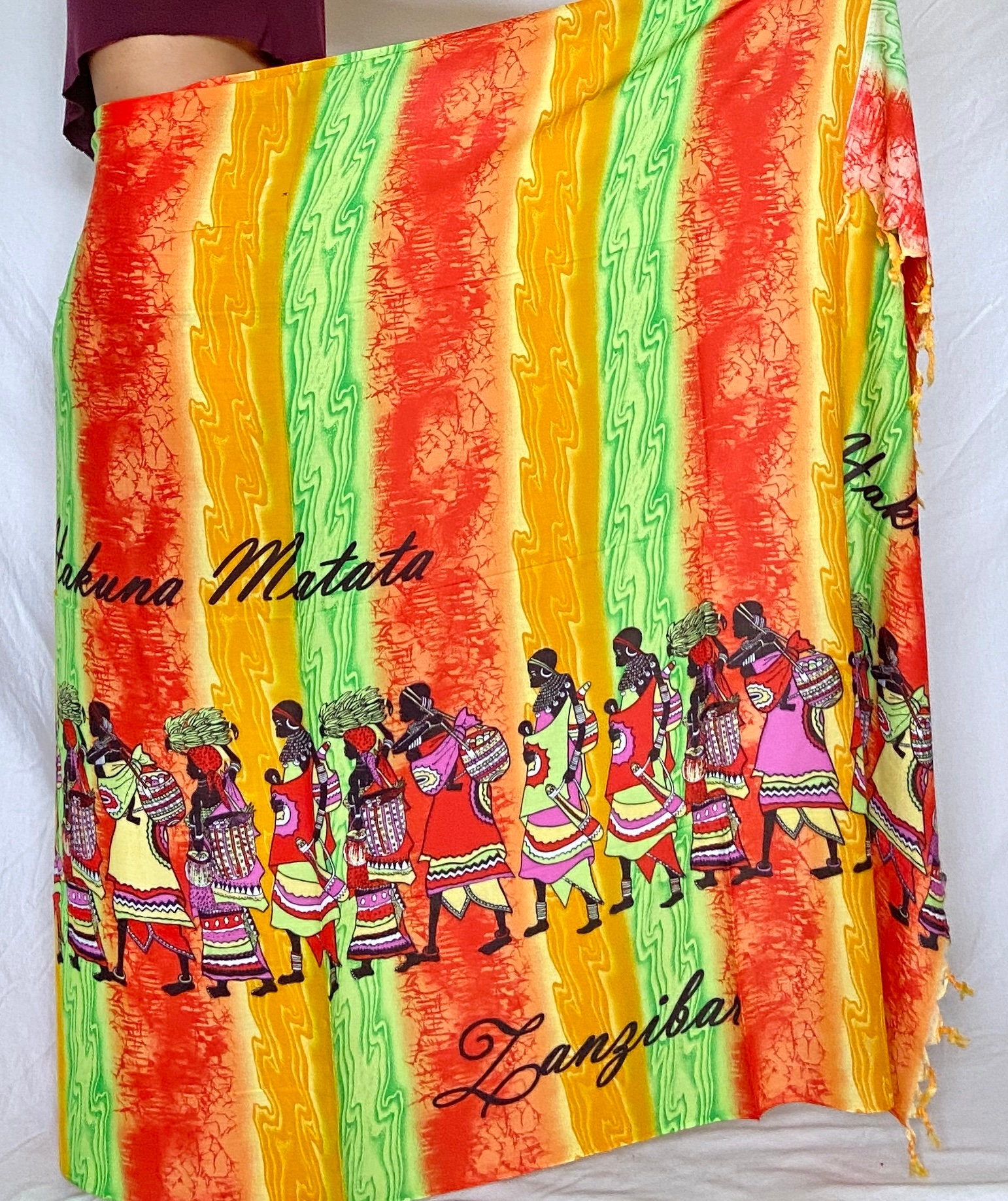 African Sarong Wrap-around Cover-up Rainbow Masai - Etsy