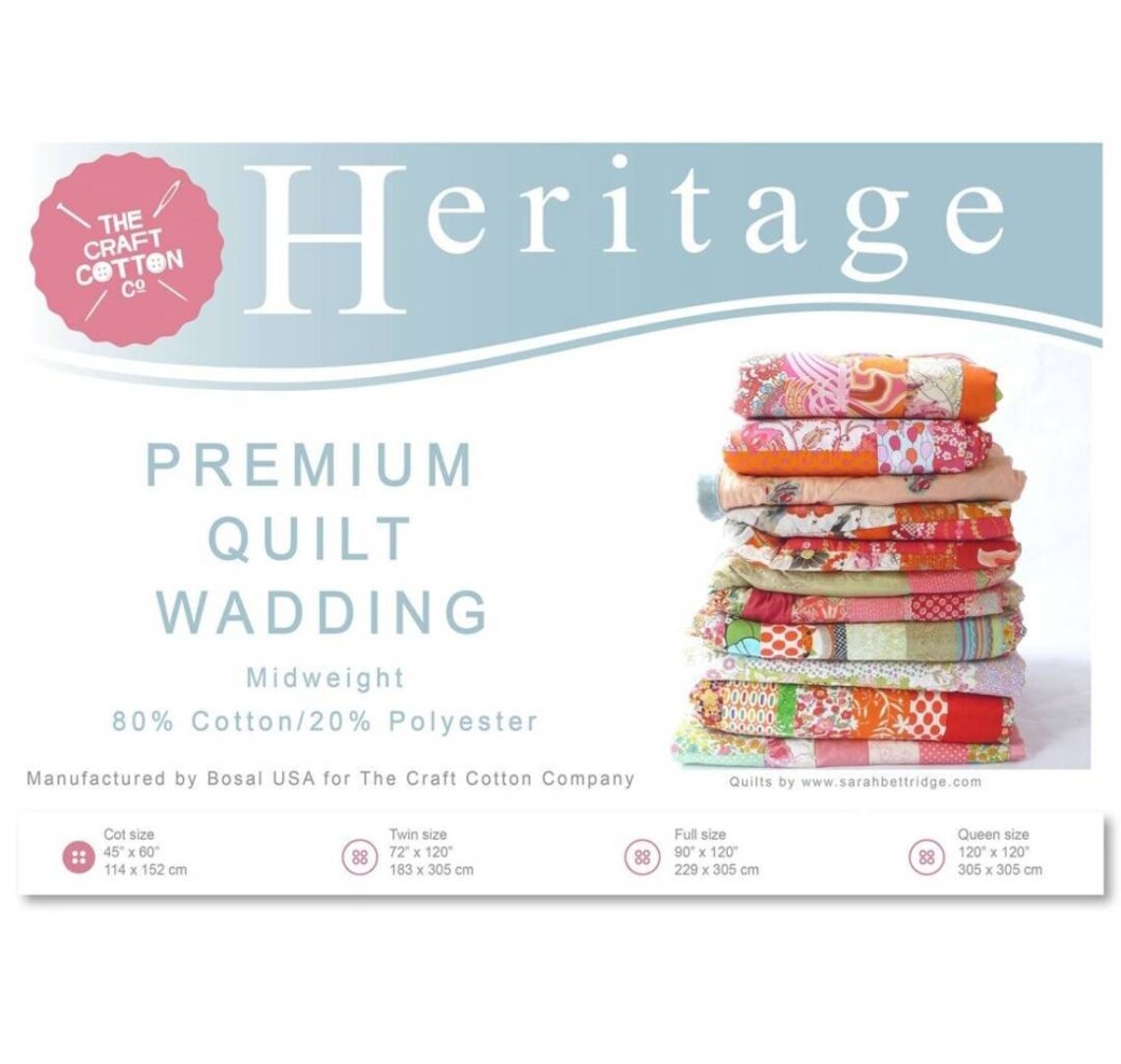 Quilt Wadding, Heritage Premium, Craft Cotton Co, Cot Size - Etsy