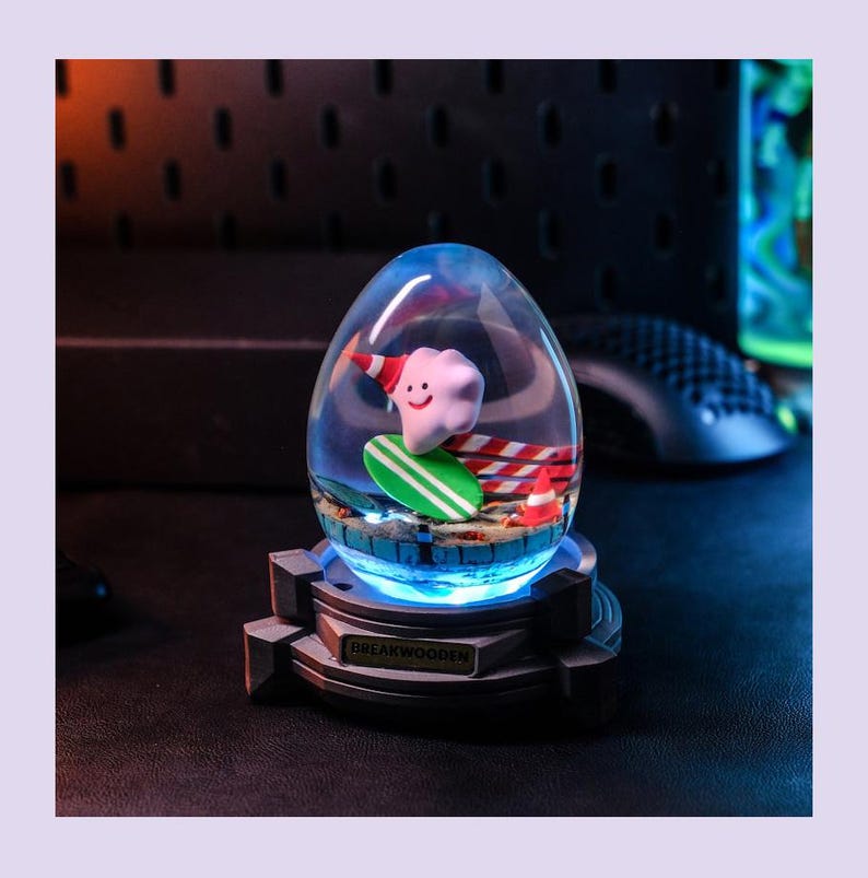 POKEMON DITTO Resin Lamp Egg, Custom Epoxy Resin Art, Handcrafted Eggs ...