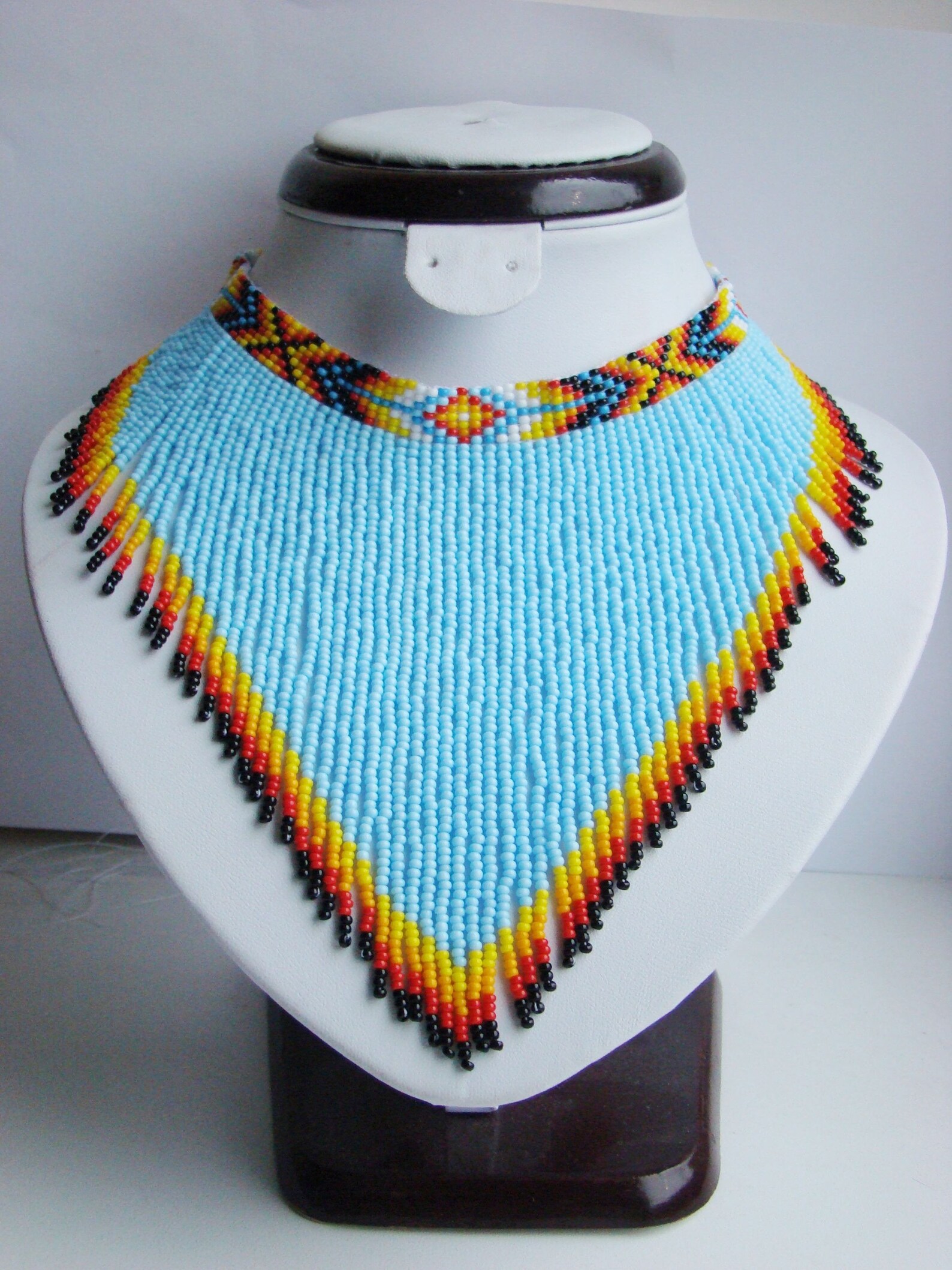 Boho Blue Jewelry Set Beaded Choker Blue Earrings Necklace and - Etsy