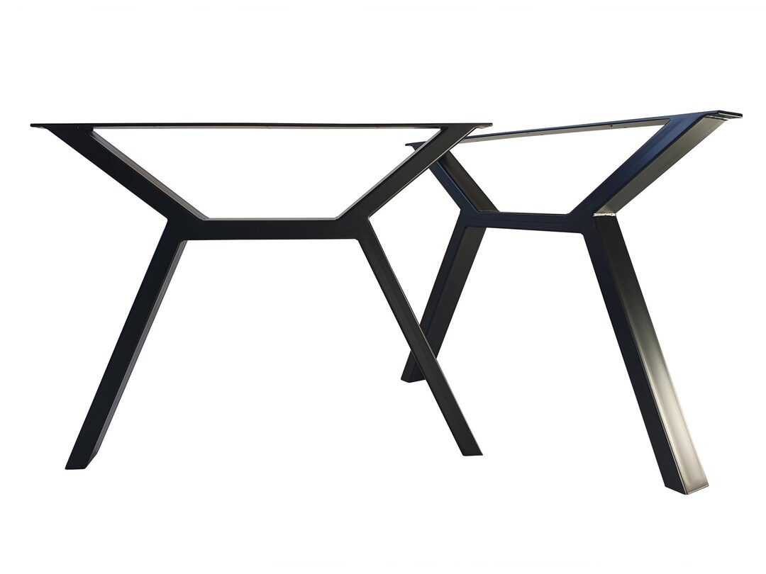 WIDE Metal Dining Table Legs Set(2). 90cm Wide, 80x40mm Steel Table ...