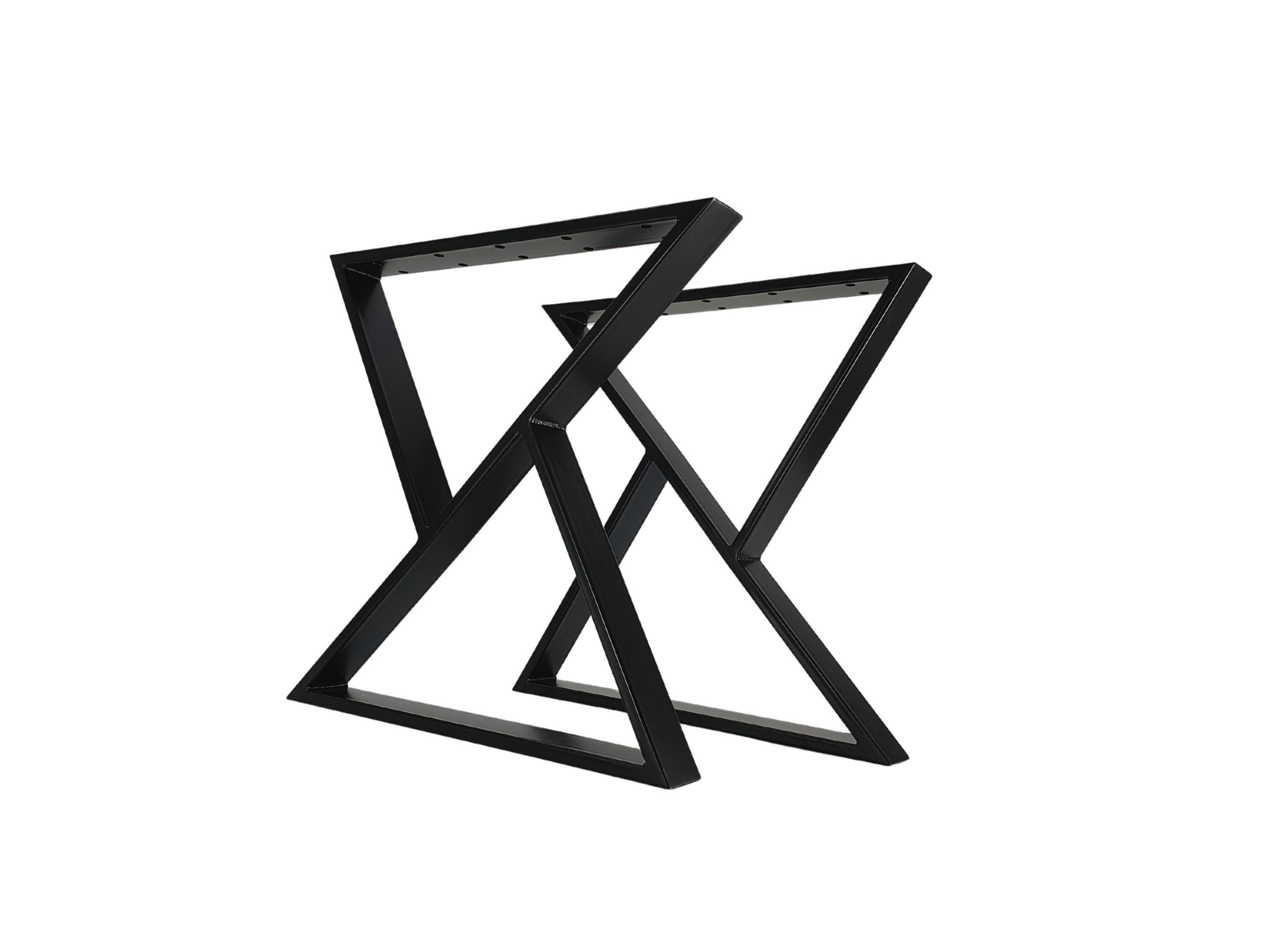 Metal Dining Table Legs set of 2. Black Steel Table Legs. | Etsy