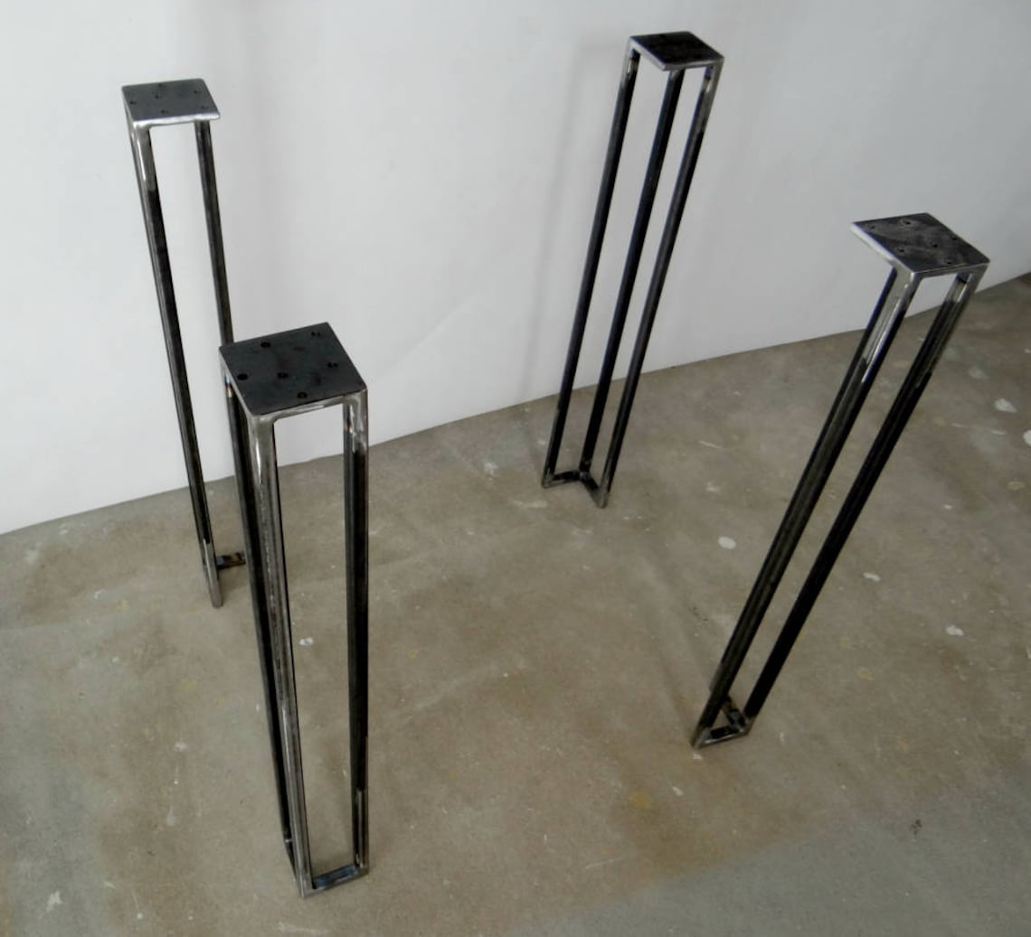 Metal Dining Table Legs set of 4 Legs. Square Hairpin Steel - Etsy