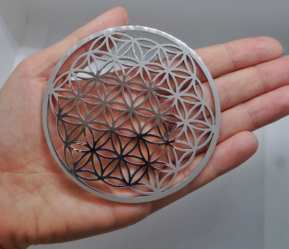 Stainless Steel Metal Coaster. Flower of Life. Steel table | Etsy