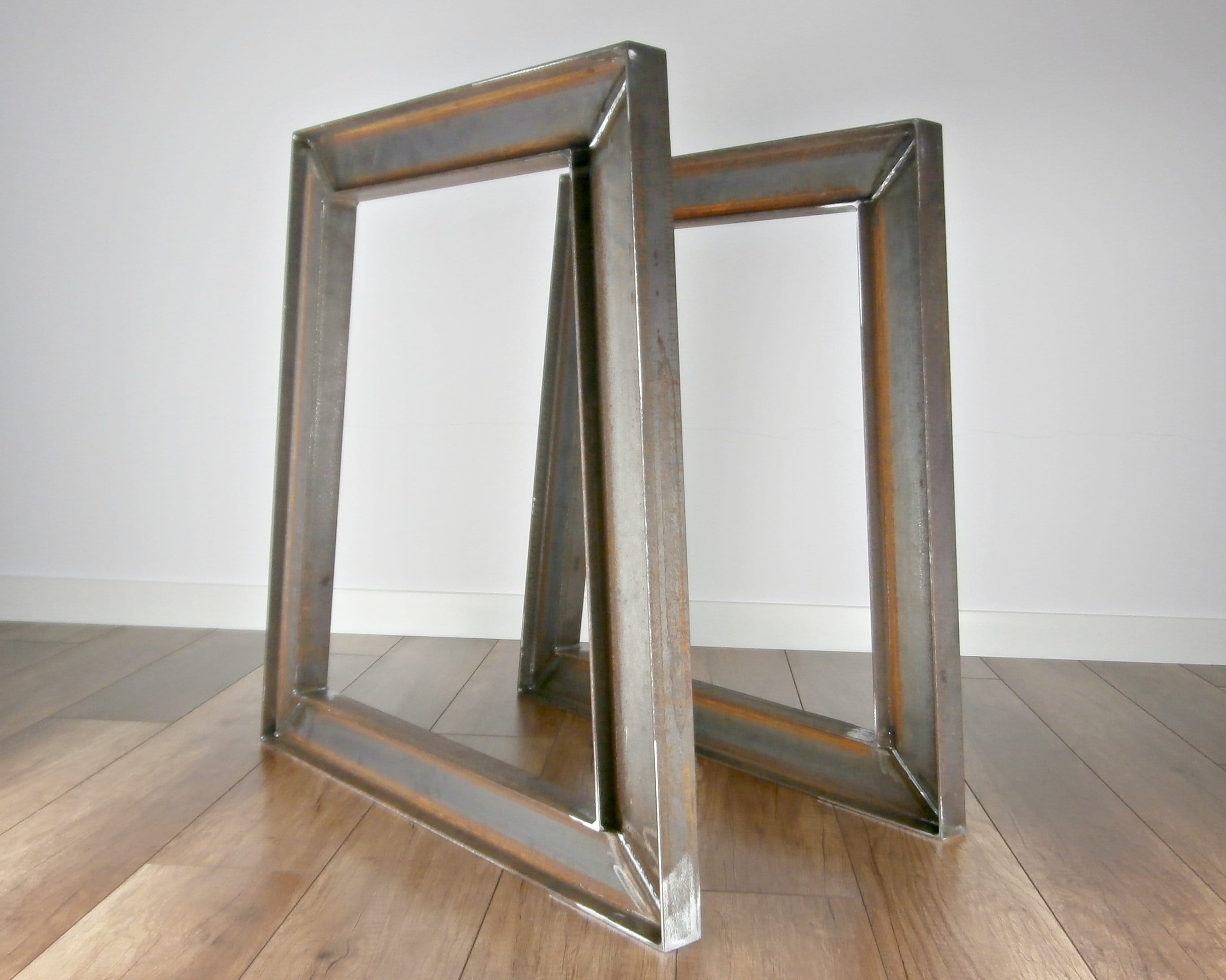 Metal Dining Table Legs set of 2. Industrial Steel Table | Etsy