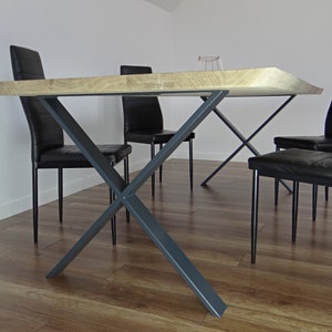 Metal Dining Table Legs set of 2. Industrial Kitchen Steel - Etsy