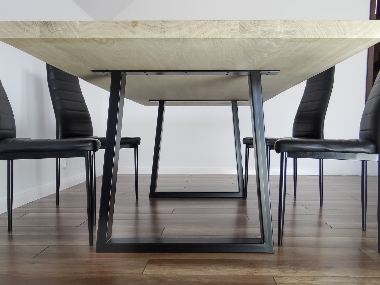 Metal Dining Table Legs set of 2. Black Steel Table Legs. - Etsy