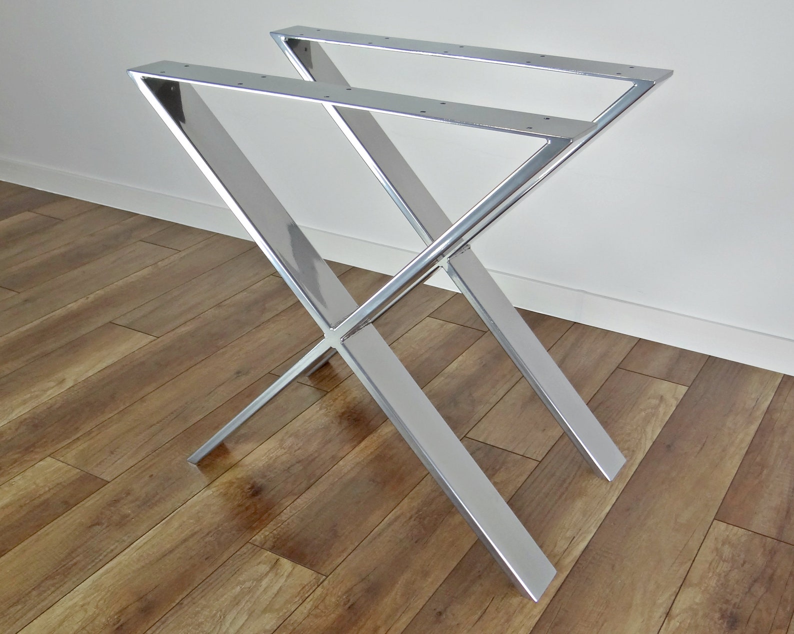 Metal Dining Table Legs set of 2. Industrial Kitchen Steel - Etsy