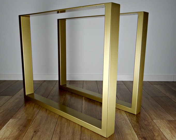Metal Dining Table Legs Set(2). 90cm Wide, 80x40mm Steel Table Legs ...