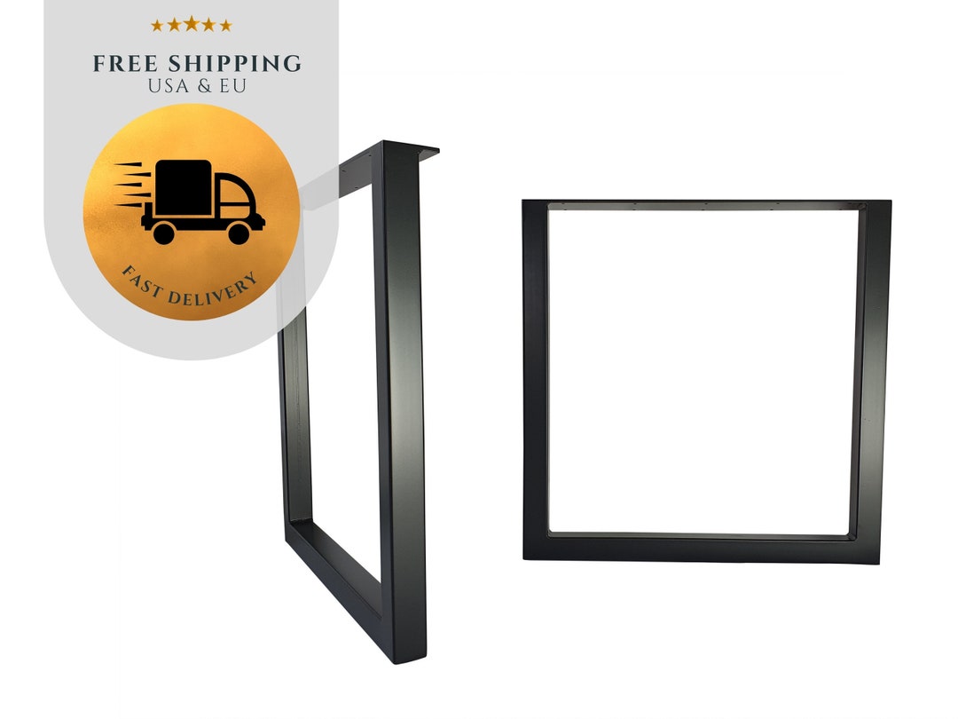 Metal Dining Table Legs (set of 2) U-shape. Modern Kitchen Legs. Heavy ...