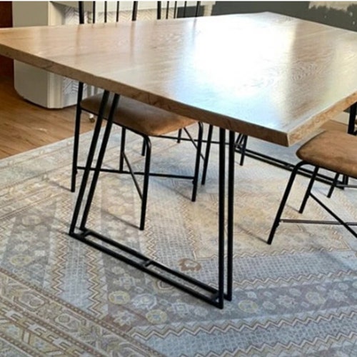 Metal Dining Table Legs set of 2 Triangle-shape. Modern - Etsy
