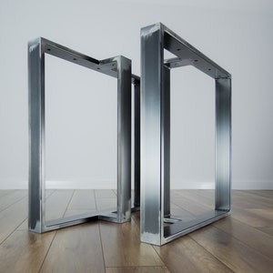 Metal Dining Table Legs set of 2. T Shape Steel Table Legs. Iron Table ...